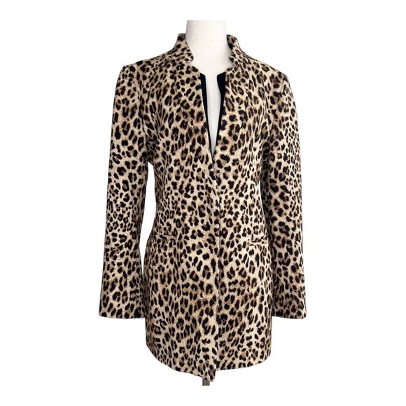 Zara | Jackets & Coats | Zara Leopard Print Long Blazer Jacket | Poshmark